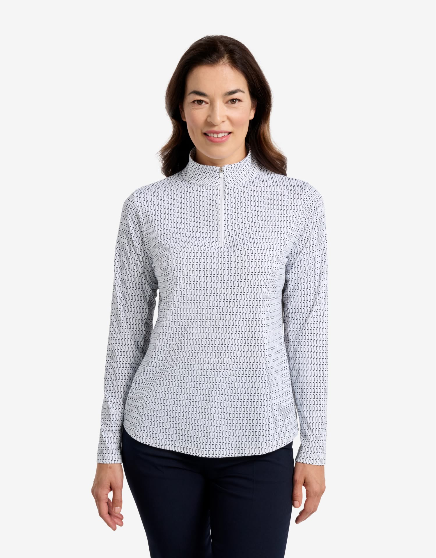 Women’s UPF 50+ Golf Flags Quarter Zip Top | Cooling Mesh Sun Shirt ...