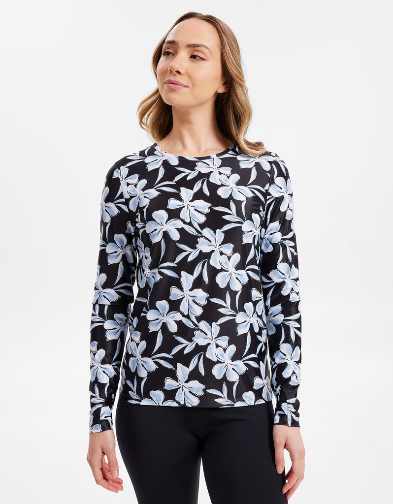 Stylish Sun Protective Long Sleeve Printed Swim Top UPF 50+ | Womens ...